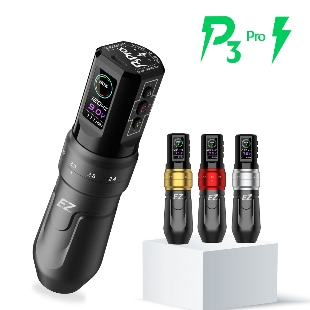 EZ P3 Pro Wireless Tattoo Machine Battery Pen Adjustable Stroke Length ...