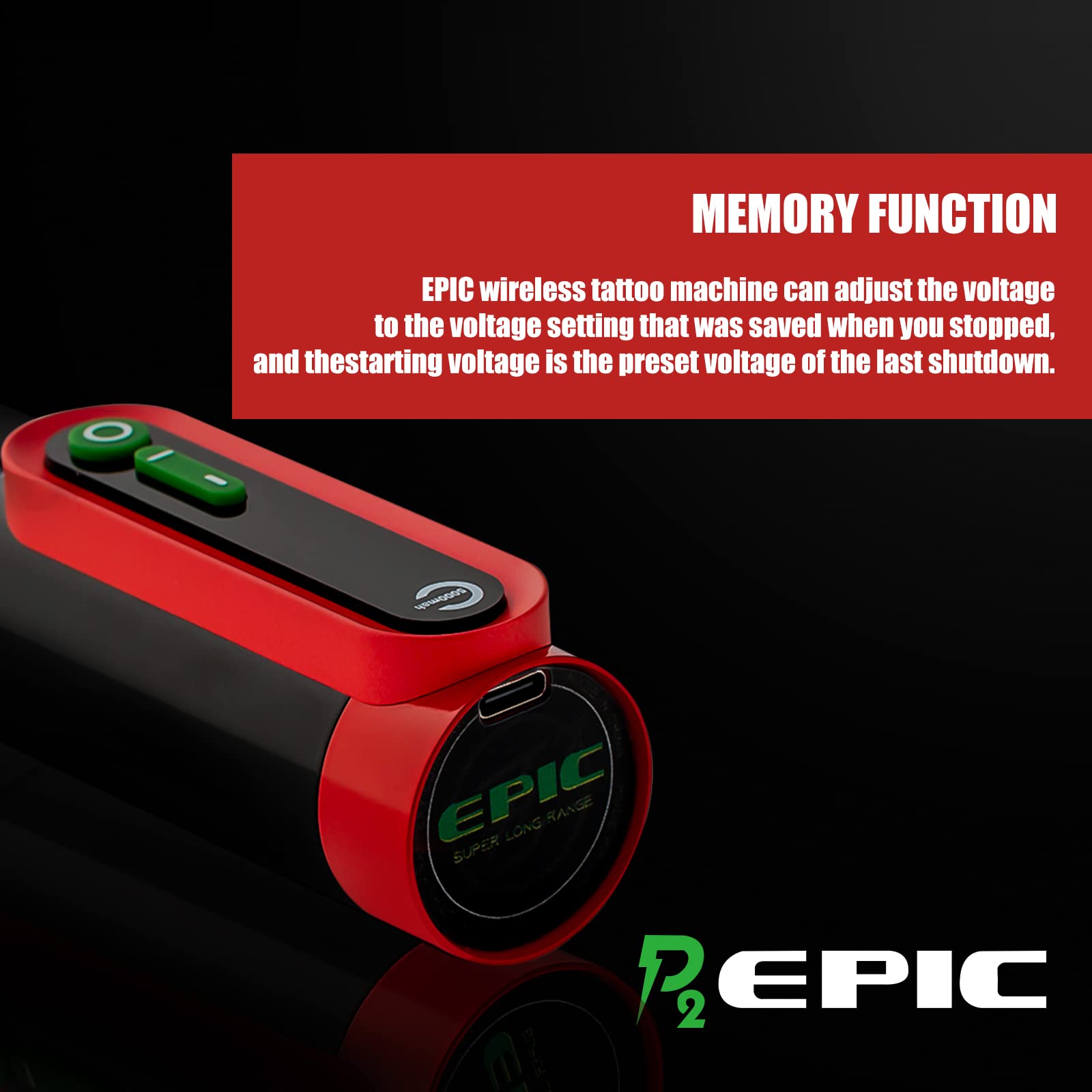 P2 EPIC Wireless Tattoo Machine Pen with 5000mAh Battery Power Supply ...